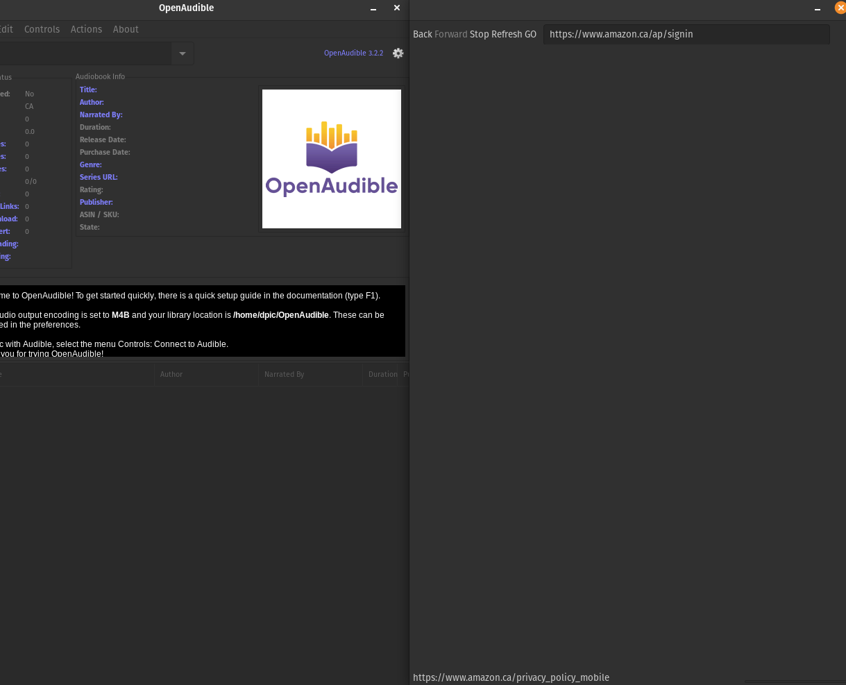 Ubuntu - can't connect to Audible · Issue #782 · openaudible/openaudible · GitHub