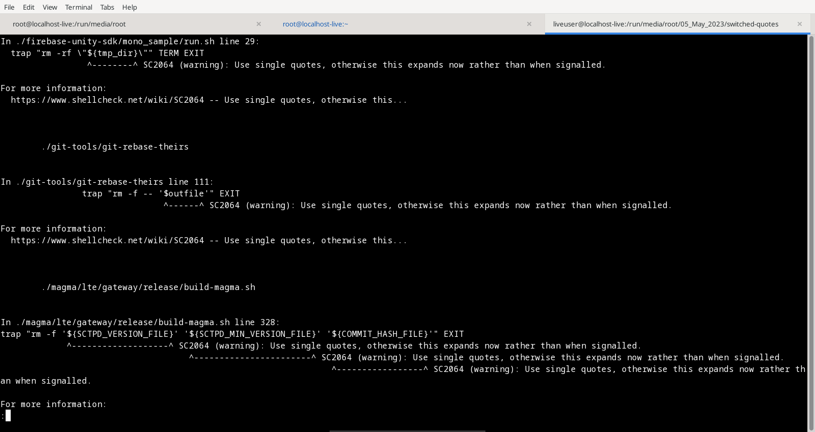 SC2064: arrows misead by pointing to variables · Issue #2790 · koalaman/shellcheck · GitHub
