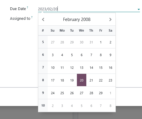 Odoo Date picker does not allow to insert date by typing, sets random date · Issue #111899 ...