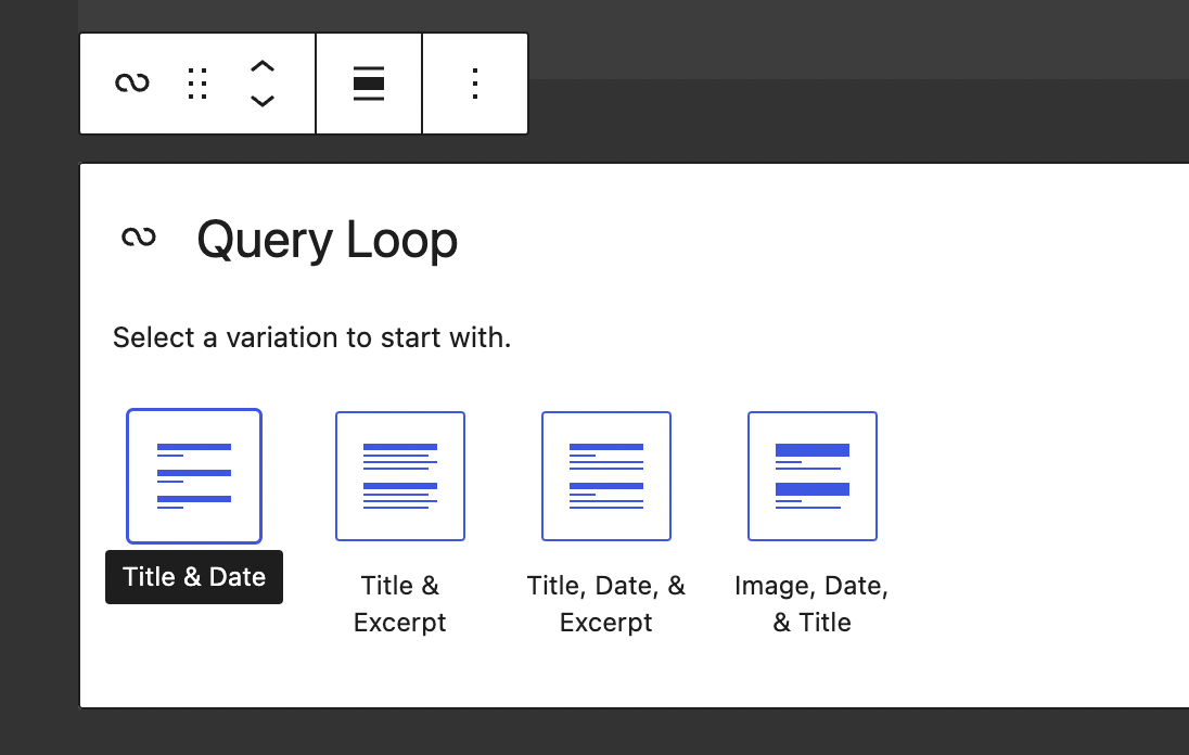 Query Loop 'start blank' flow – expand options to include other common post meta blocks, and ...