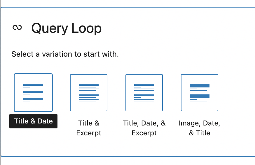 Query loop block: hide pattern selector if no patterns are available · Issue #47888 · WordPress ...