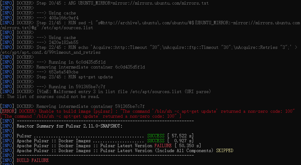 Bug Dockerfile Build Malformed Entry 3 In List File Etcaptsourceslist Uri Parse 