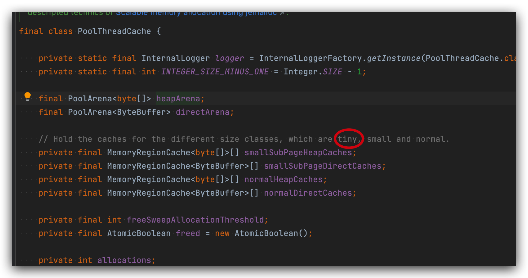 The comment in PoolThreadCache is wrong, there is no longer tiny · Issue #12015 · netty/netty ...