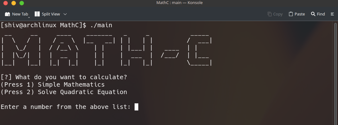GitHub - TheShiveshNetwork/MathC: This is an open sorce command line ...