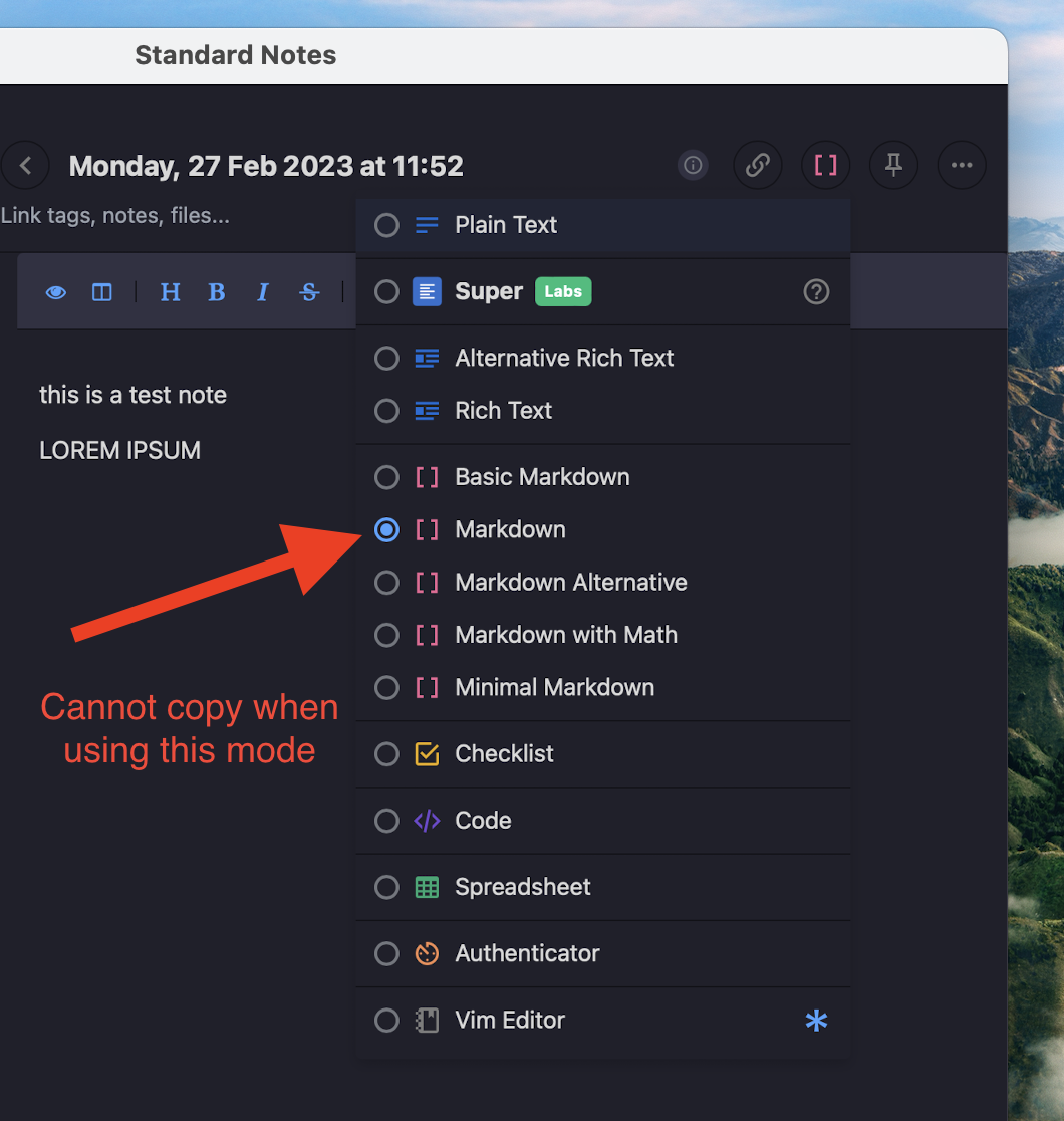 Cannot copy/paste from "Markdown" editor on Mac OS Ventura · Issue ...
