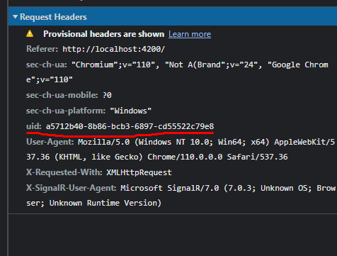 Can't pass headers from browser (typescript) to hub (.NET 7) · Issue #46749 · dotnet/aspnetcore ...