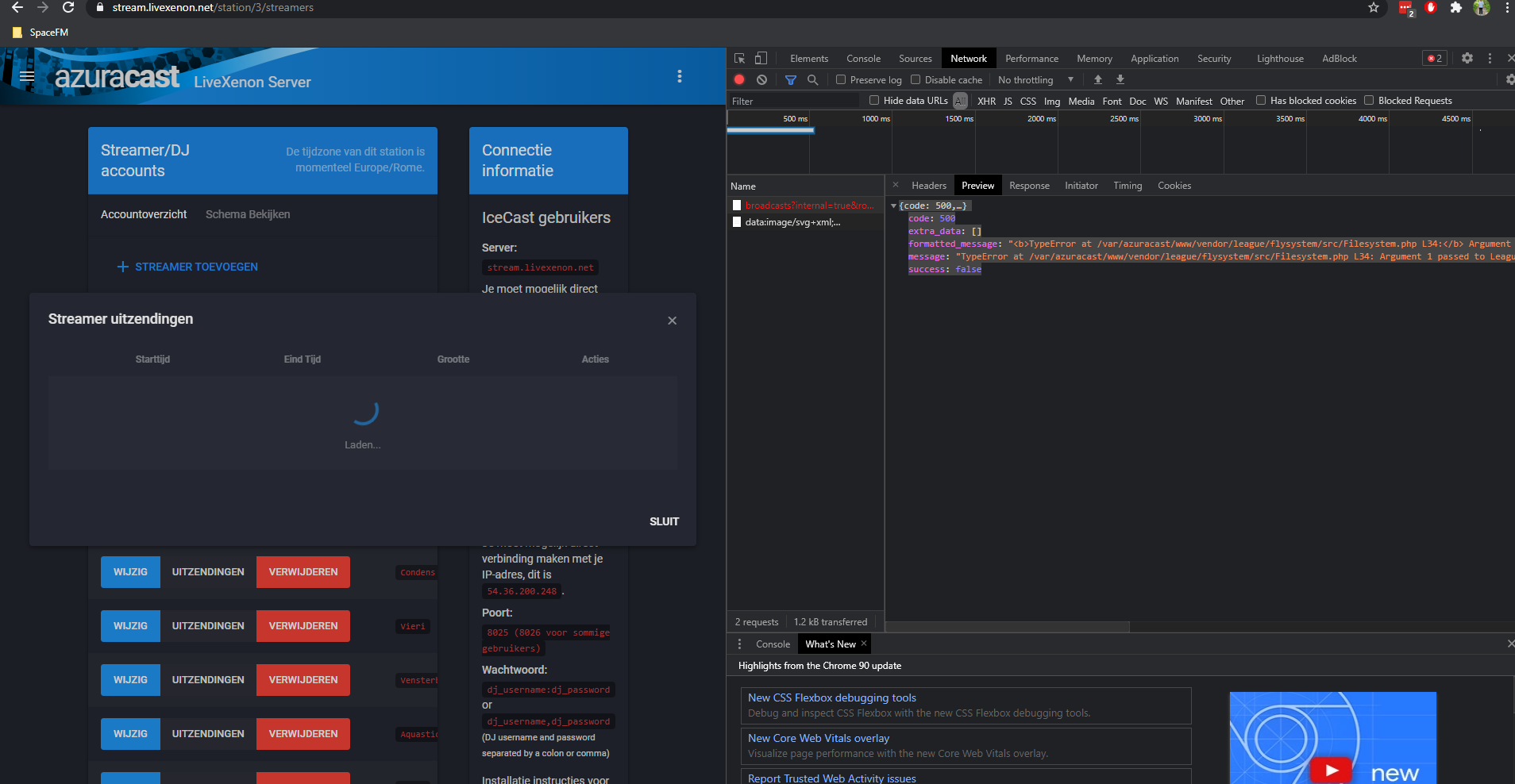 A few streamer broadcasts doesn't load · Issue #4201 · AzuraCast/AzuraCast · GitHub