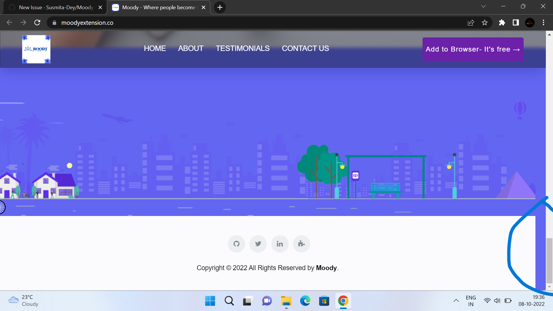remove the extra space in the footer · Issue #105 · Susmita-Dey/Moody ...