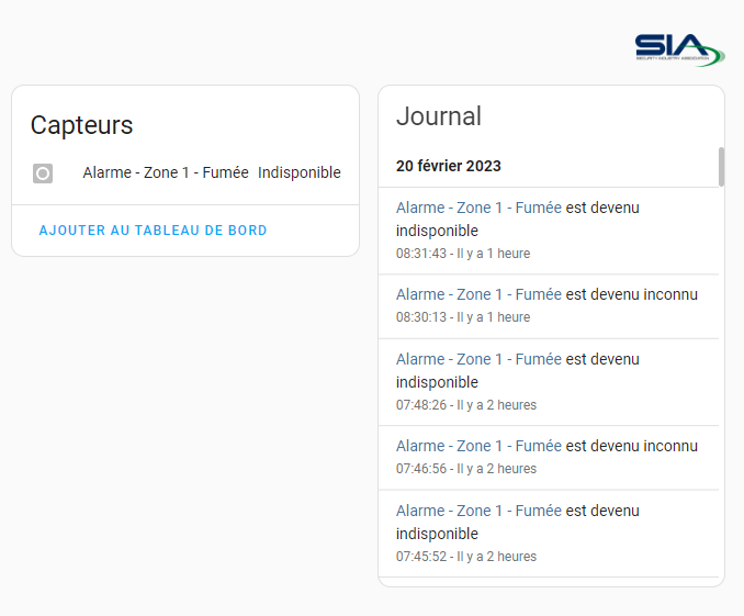 SIA Alarm Systems - Bug with unknown code - Connection lost · Issue ...