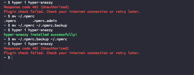 Unable To Install Plugins With A Custom Npmrc · Issue 2799 · Vercelhyper · Github
