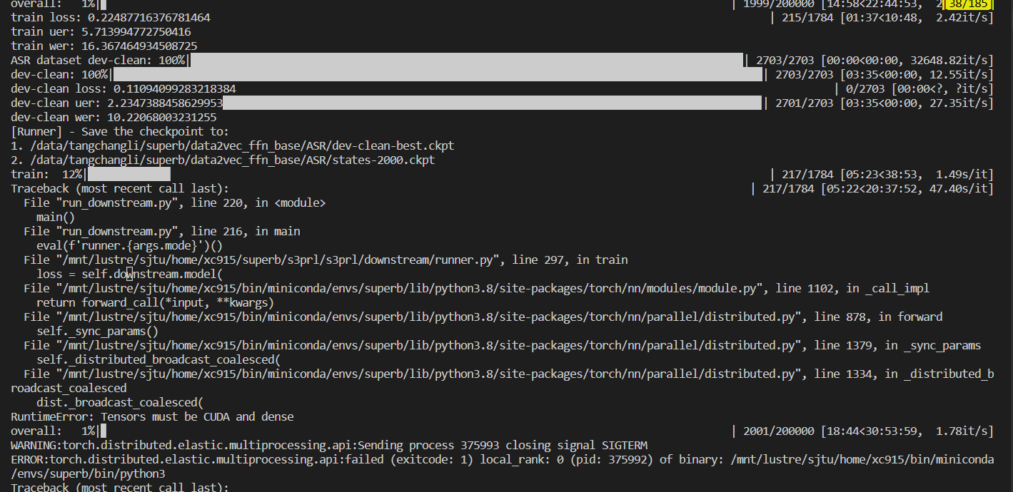 DDP train falied · Issue #338 · s3prl/s3prl · GitHub
