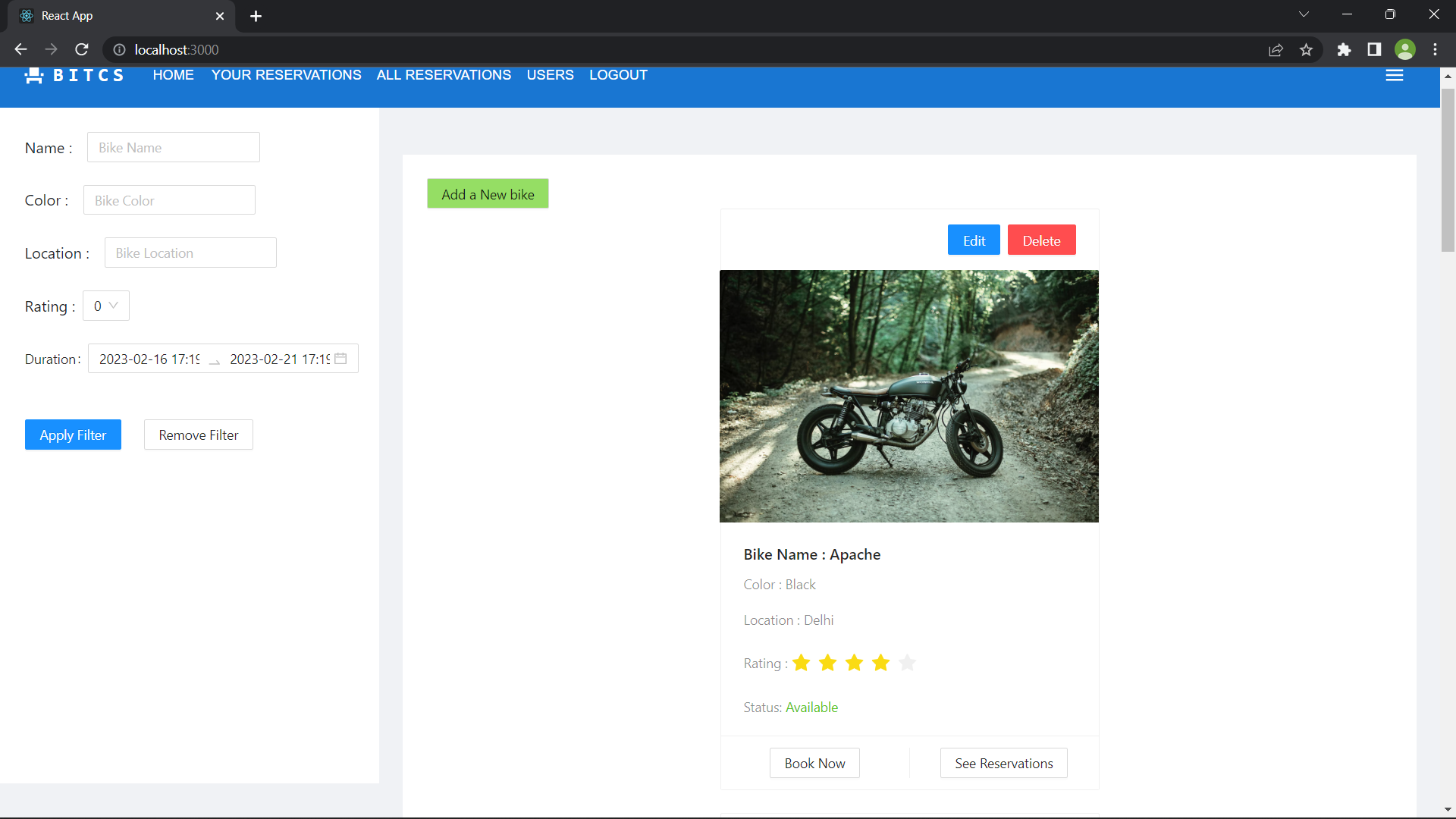 GitHub - nknittin16436/bike-reservation: A web app that allows users to book bikes in various ...
