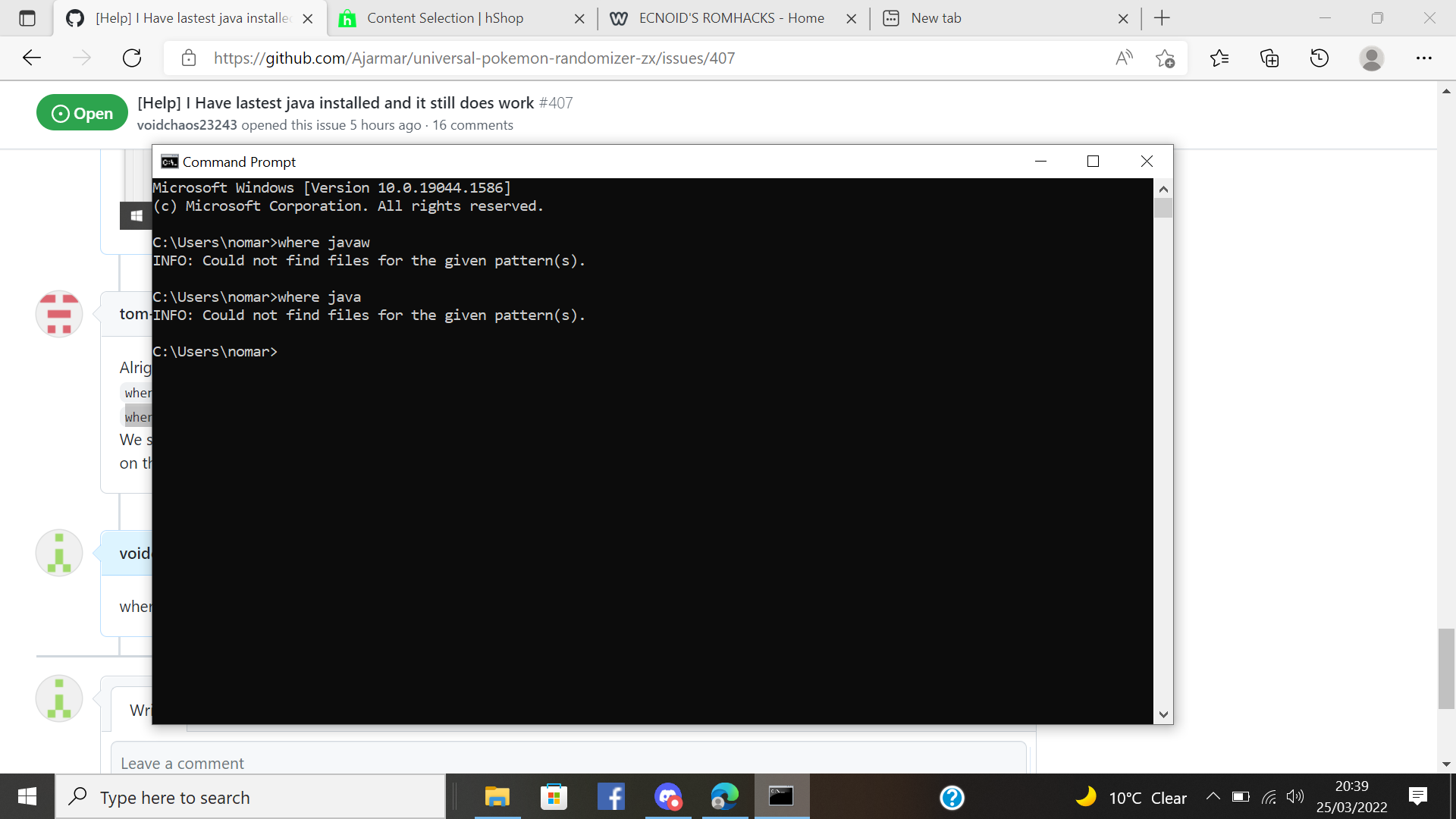 [Help] I Have lastest java installed and it still does work · Issue ...