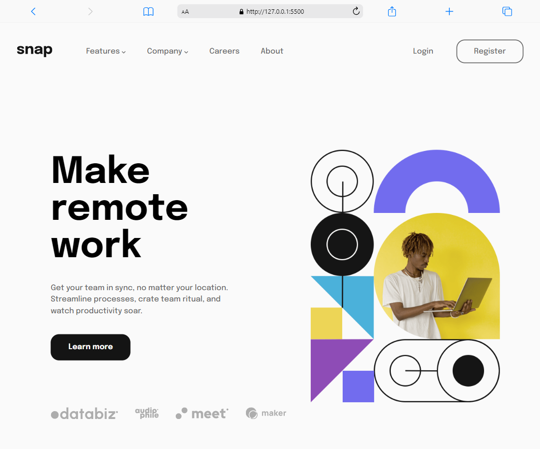 GitHub - kiraiSky/Snap-landing-page: Intro section with dropdown navigation
