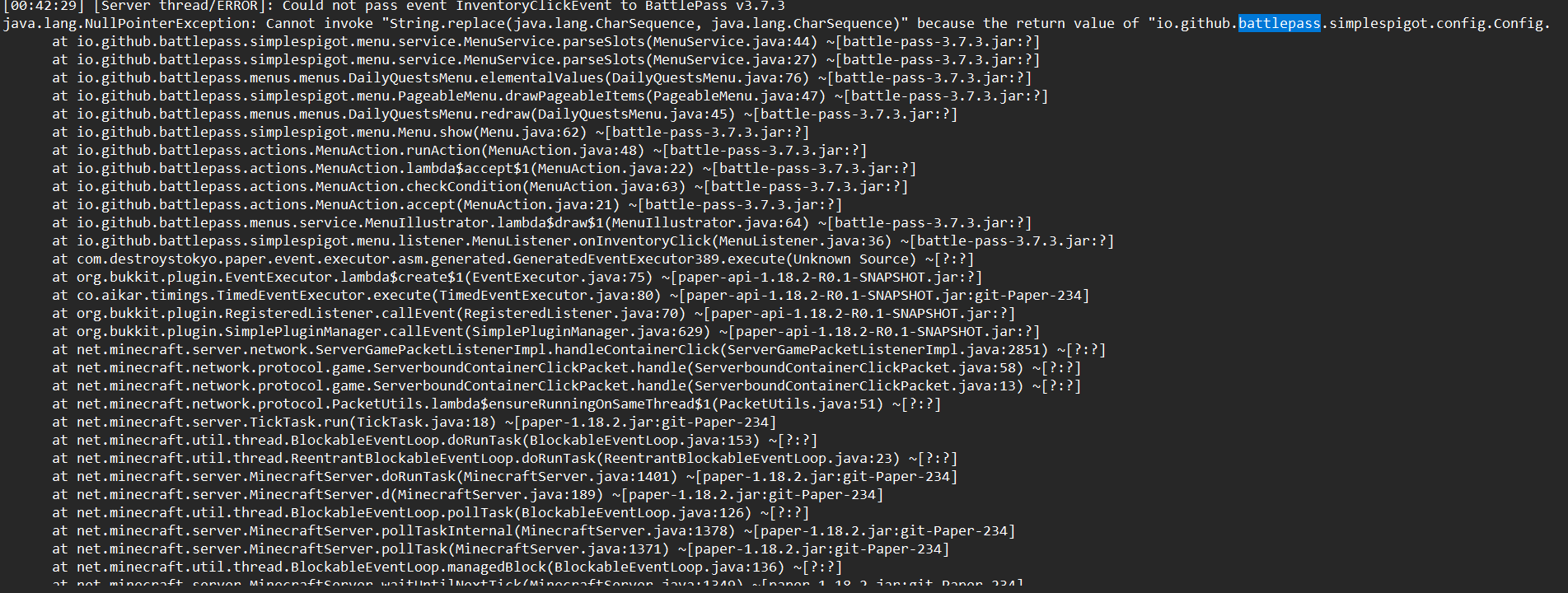 Warns in Console · Issue #150 · GC-spigot/battle-pass · GitHub