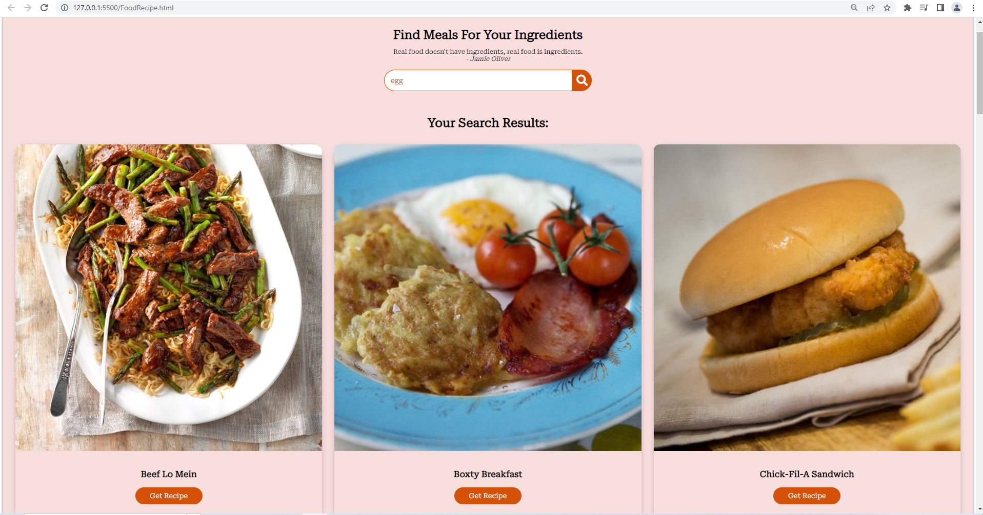 GitHub - duyguakin/Food-Recipe: Food Recipe App Using API Vanilla JS Project
