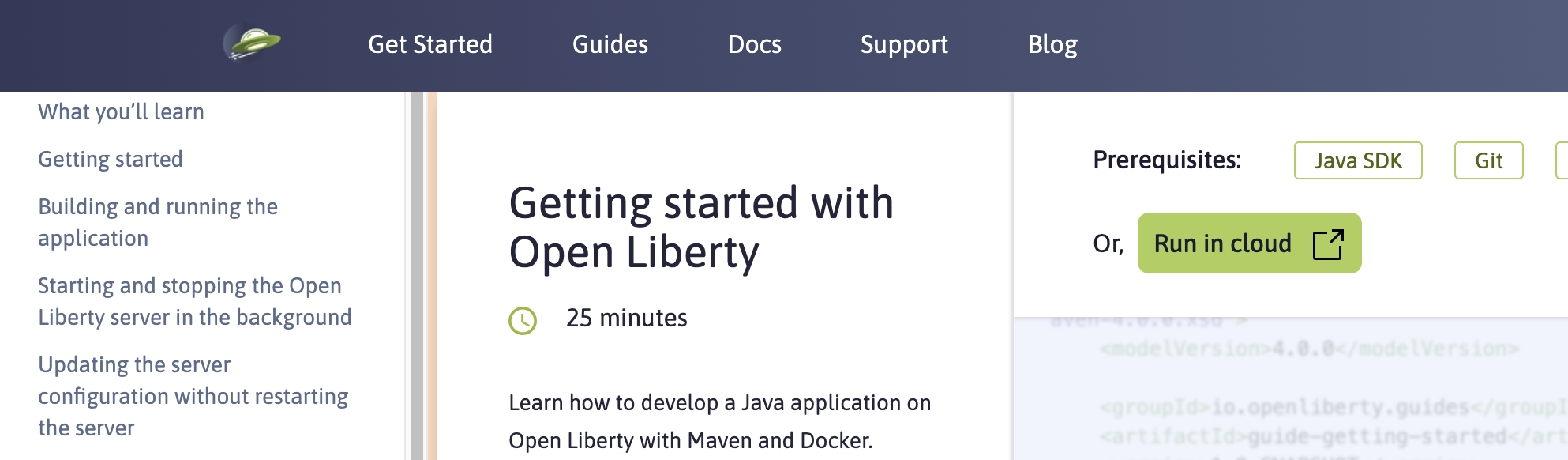 Top navigation bar covers guide TOC after scroll · Issue #3083 · OpenLiberty/openliberty.io · GitHub