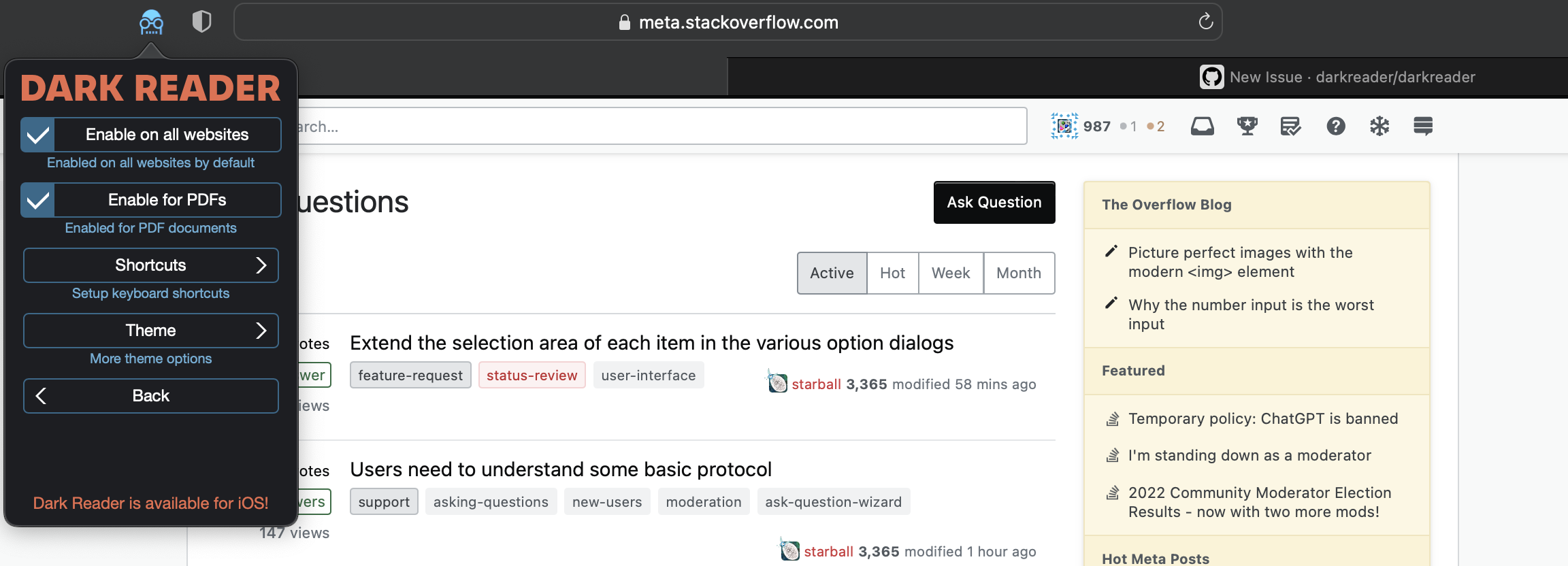 Broken Website · Issue 10537 · Darkreaderdarkreader · Github