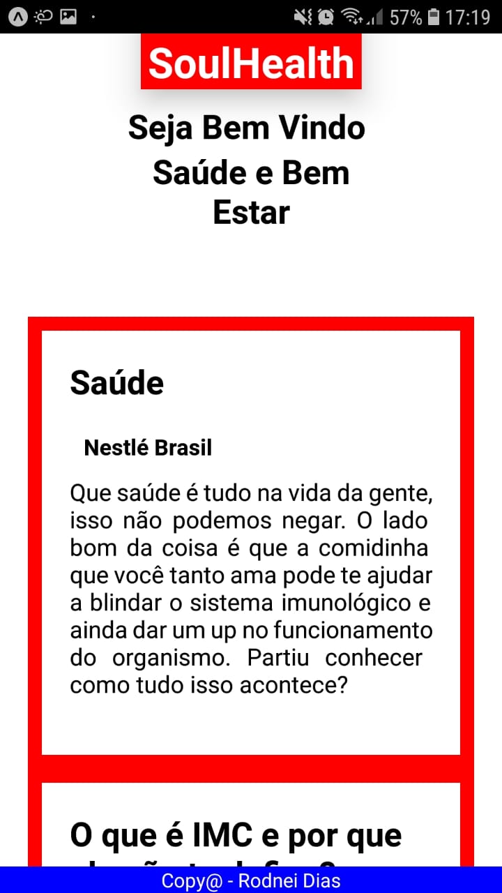 GitHub - RodneiDias/saude_bem_estar---React-Native: App Criado como atividade SoulCode
