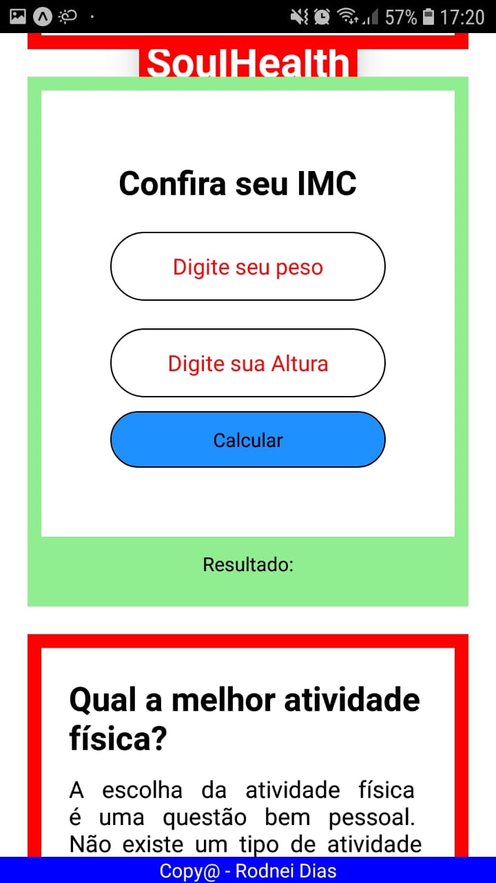 GitHub - RodneiDias/saude_bem_estar---React-Native: App Criado como atividade SoulCode