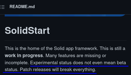 Experimental or beta? README and official website conflicting · Issue #177 · solidjs/solid-start ...