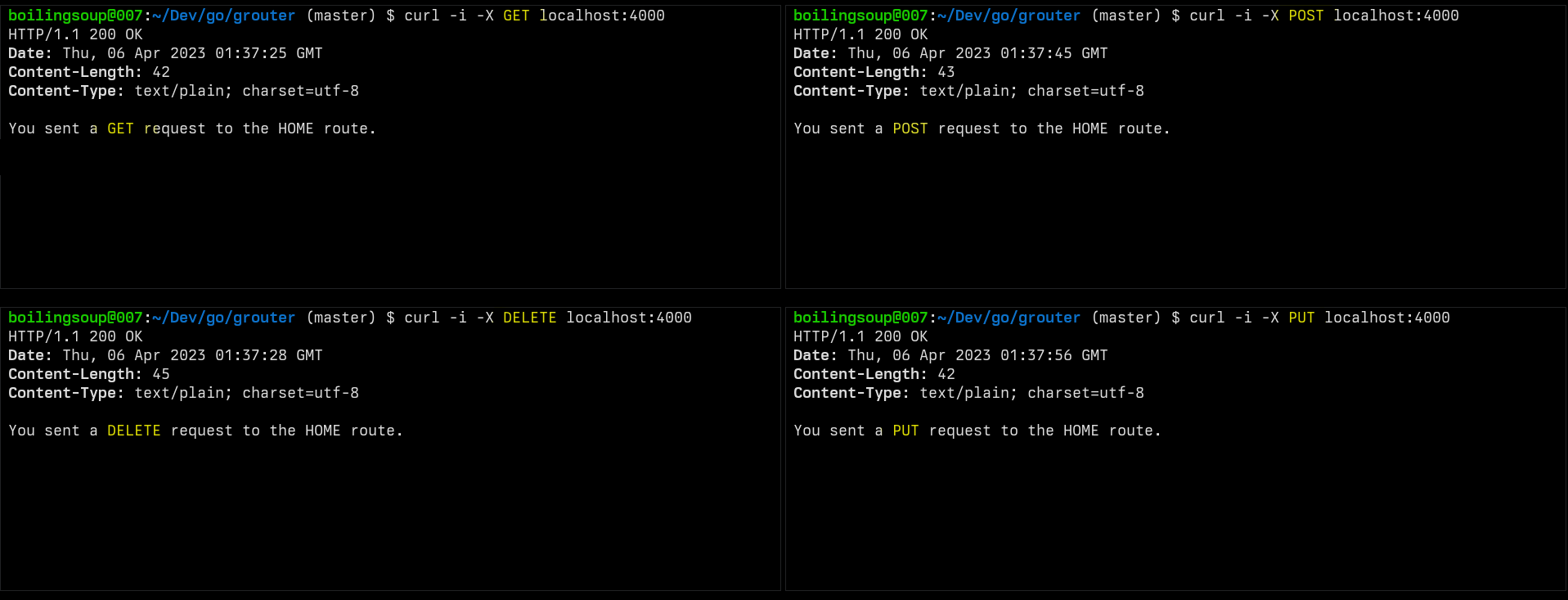 GitHub - BoilingSoup/grouter: A small Go router with method based routing. Made for practice ...