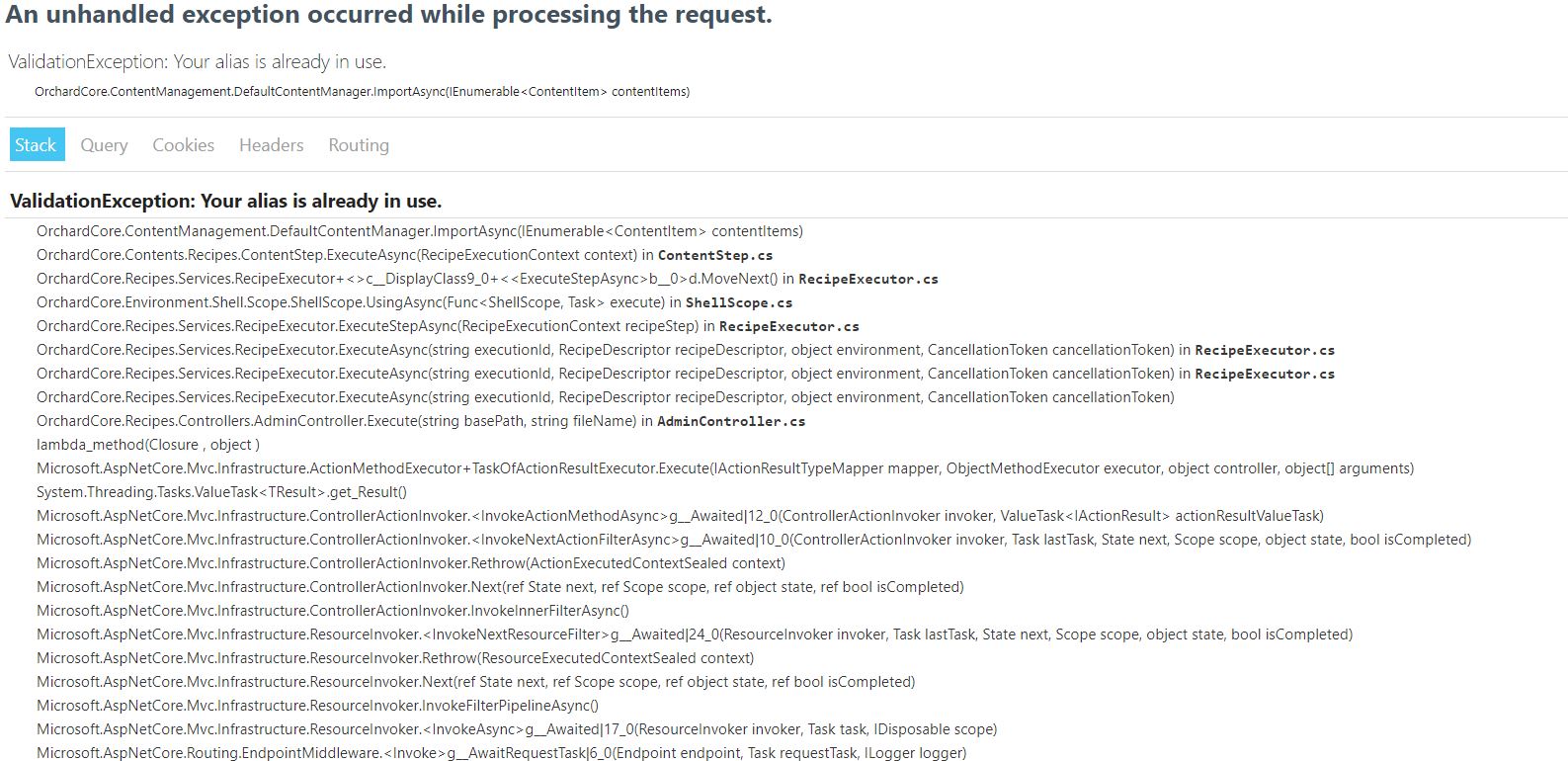 Issue Your Alias Is Already In Use · Issue 7410 · Orchardcmsorchardcore · Github