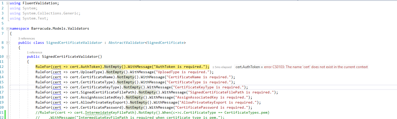 Cs0103 The Name X Does Not Exist · Issue 757 · Fluentvalidation Fluentvalidation · Github