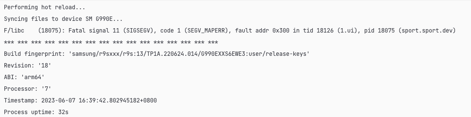 Intermittent VM Heap crash during hot-reload since Flutter 3.10/Dart 3.0 · Issue #126884 ...