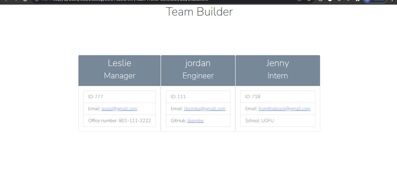 GitHub - Lesliescodes/Team-Profile-Generator