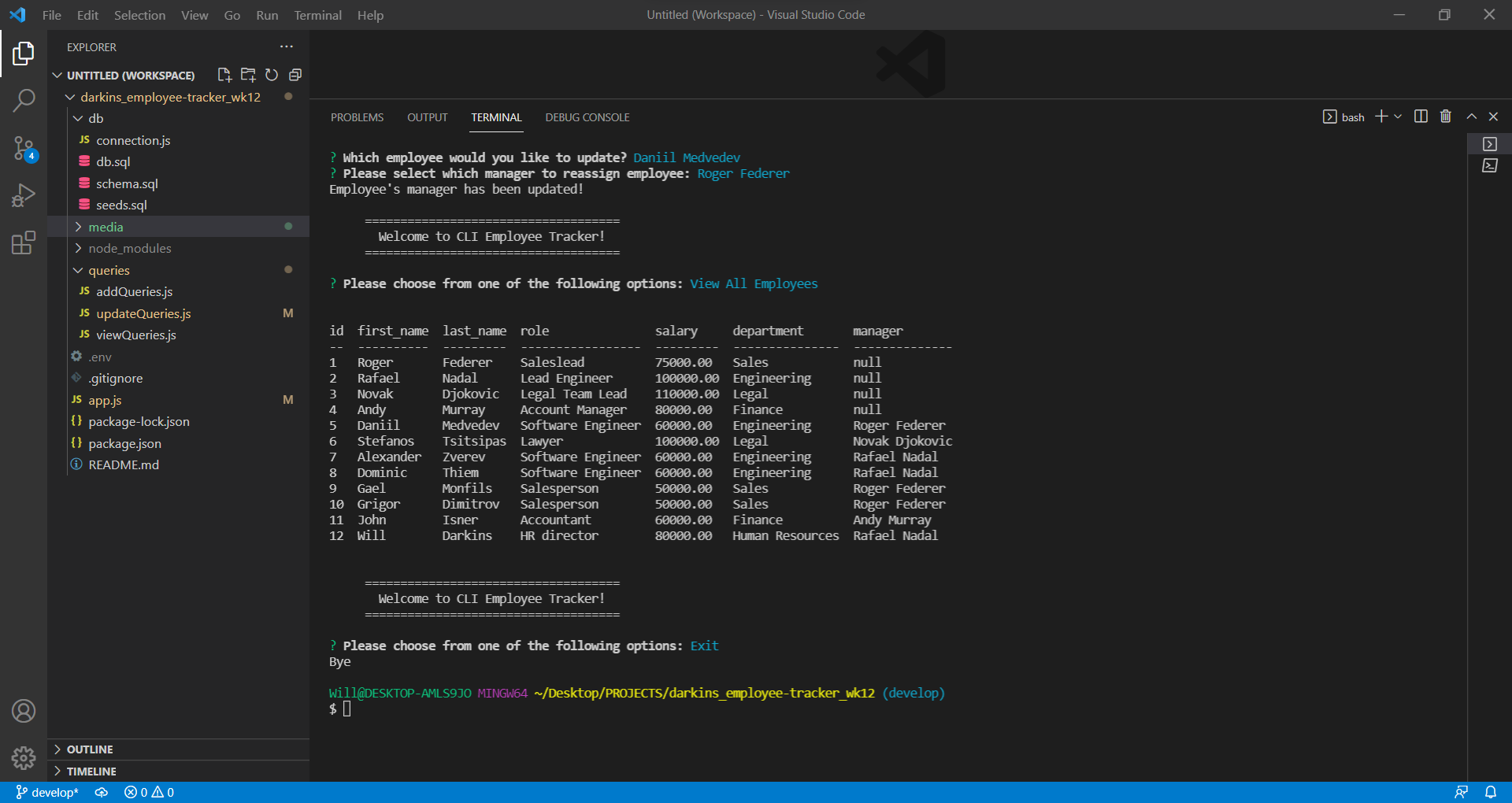GitHub - willdarkins/Employee-Tracker-CLI