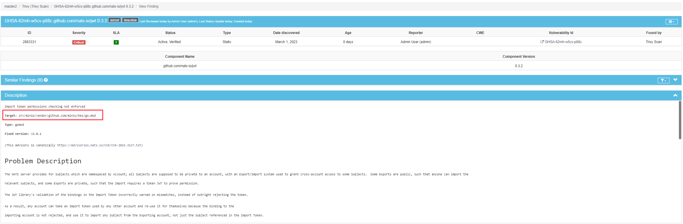 When DefectDojo parses the trivy report, the field parsing error results in inaccurate removal ...