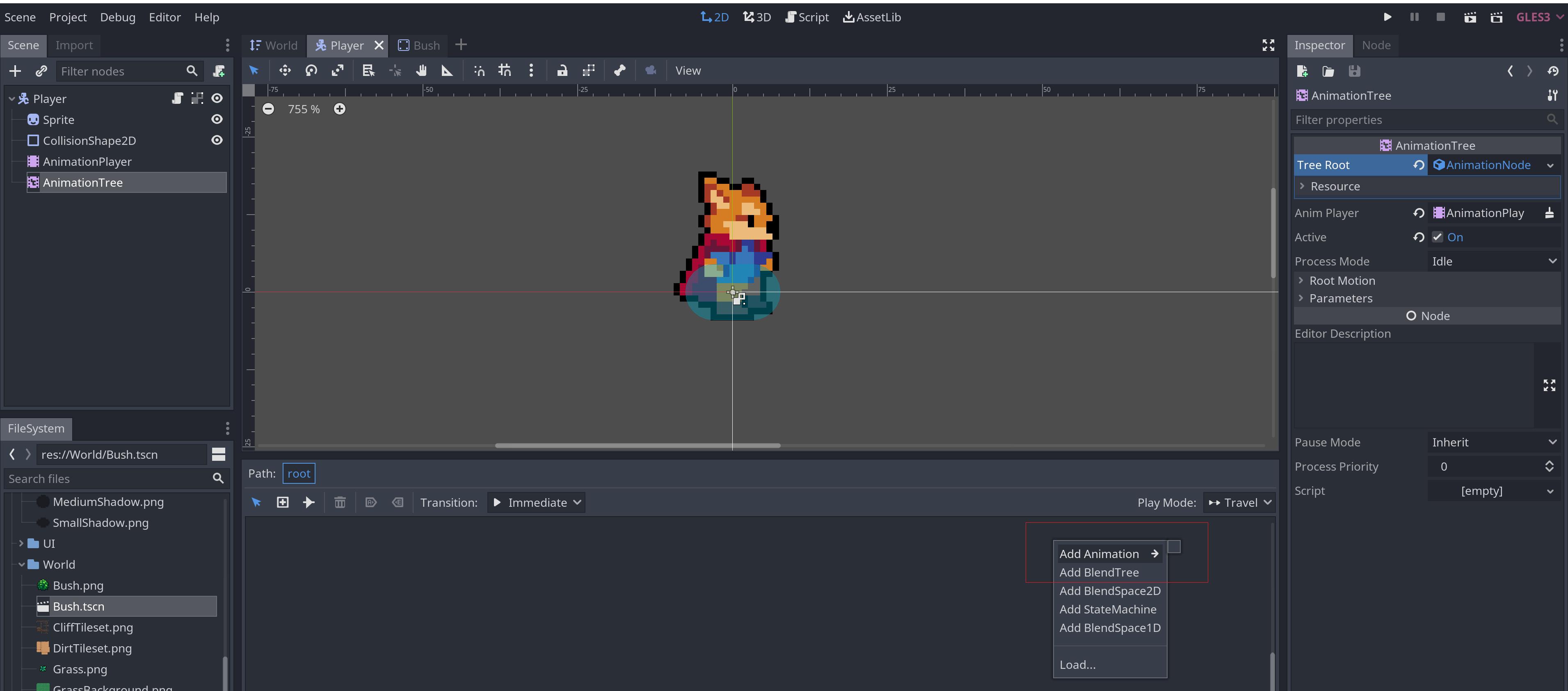 Cannot add Animation to AnimationNodeStateMachine in Godot 3.3 and 3.3.1 RC2 · Issue #48732 ...