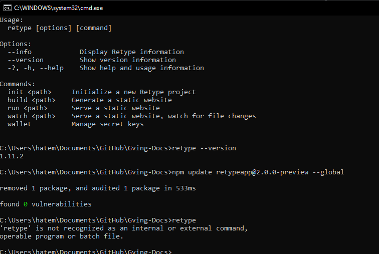 Retype 2.0.0 preview issue · Issue #289 · retypeapp/retype · GitHub