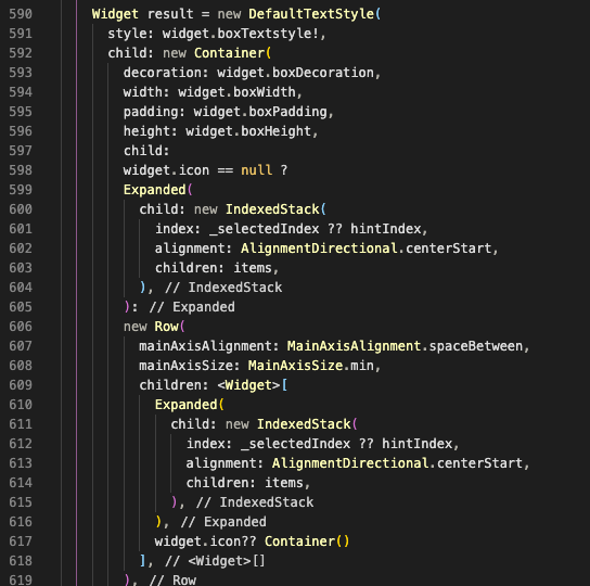 Incorrect use of ParentDataWidget · Issue #3 · whatamelon/flutter_dropdown_below · GitHub