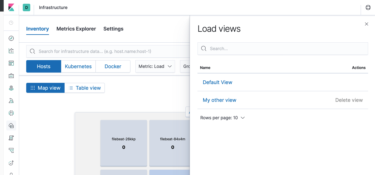 [Infra UI] Allow user to Save Views for Inventory Page · Issue #45312 · elastic/kibana · GitHub