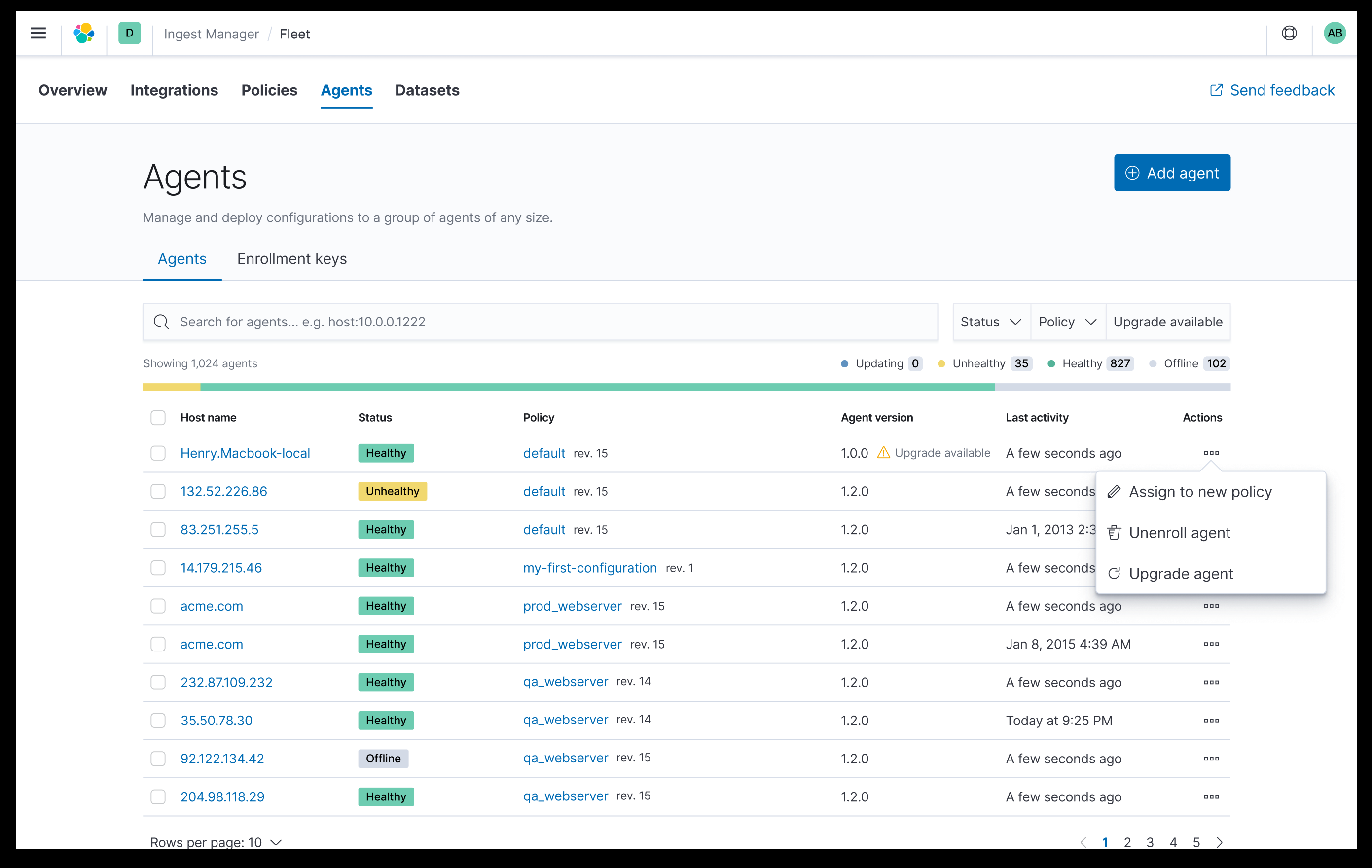 [Ingest Management] Add ability to upgrade agent binary in UI · Issue #68310 · elastic/kibana ...