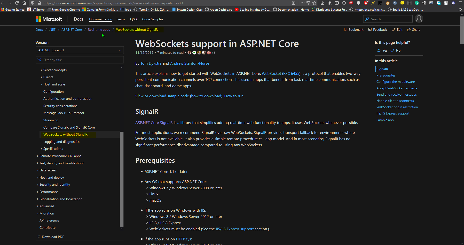 Link tells websocket without signal R, Typo Error · Issue #19190 · dotnet/AspNetCore.Docs · GitHub