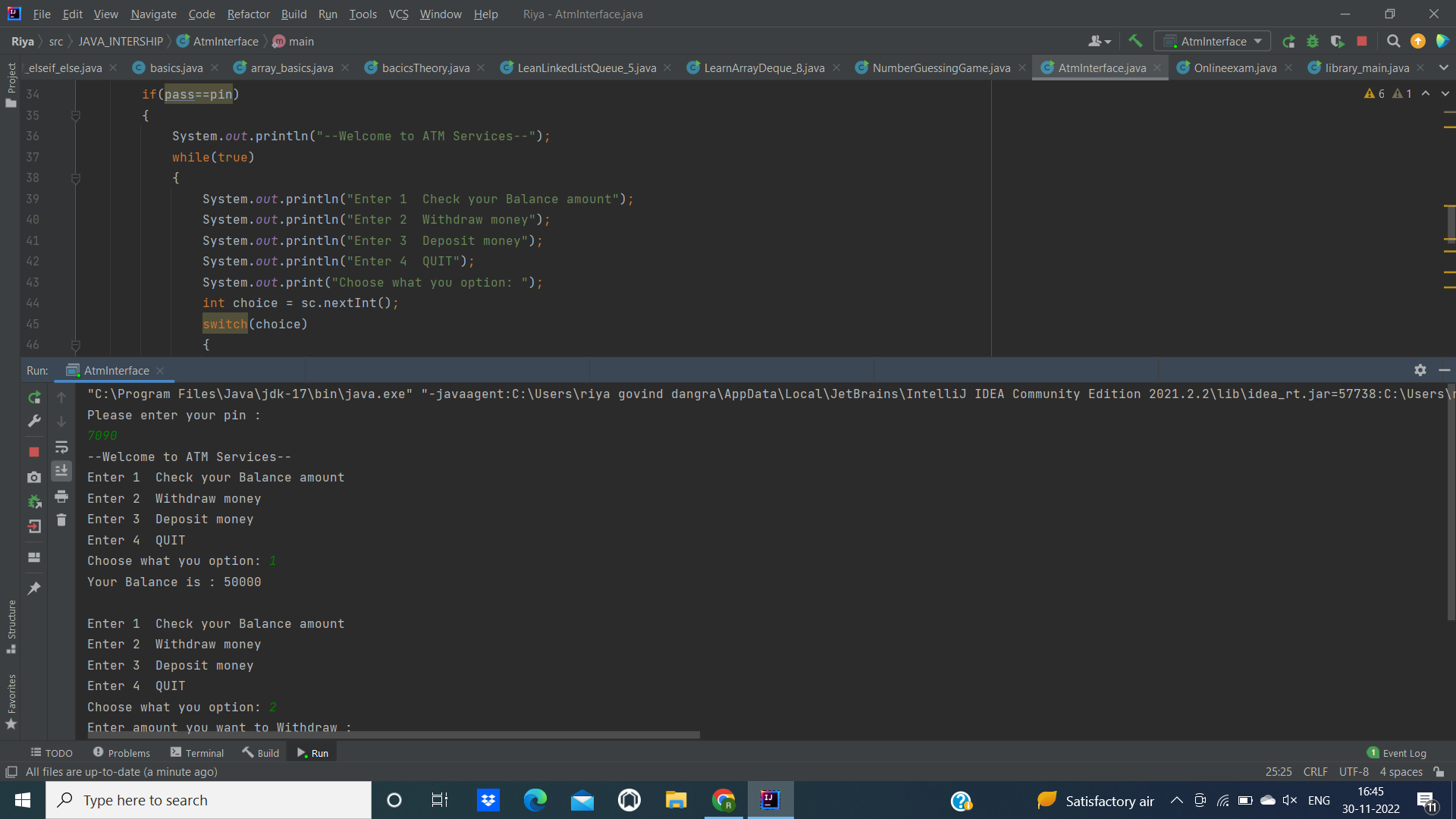 GitHub - YadnikaDabhade/ATM-INTERFACE