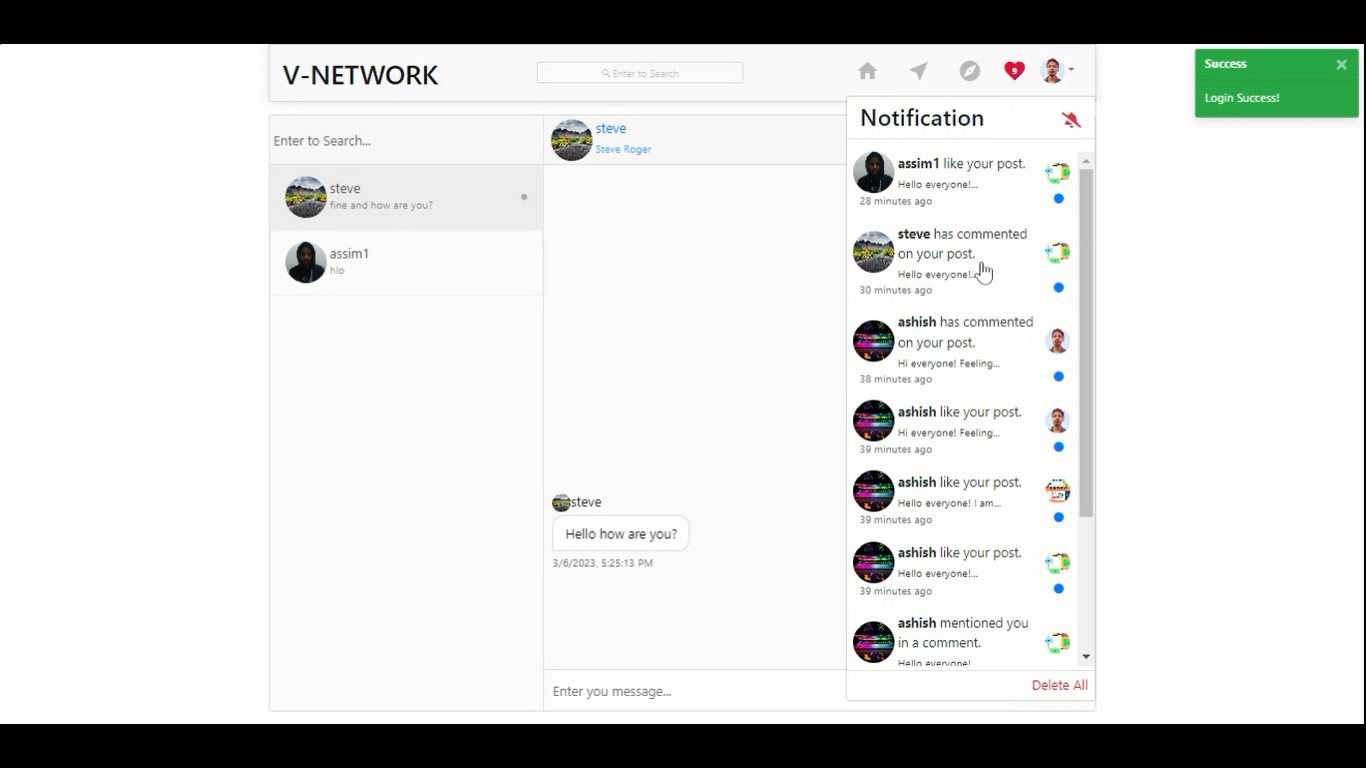 GitHub - AssimUjjwal/V-Network: MERN Stack Social-Media-App inspired from Tech Giant Instagram
