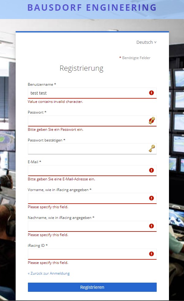 Registration Not All Error Messages Are Translated · Issue 7