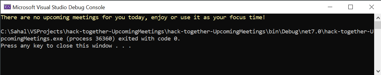 GitHub - binUmmer/hack-together-UpcomingMeetings: Display on the console your upcoming meetings ...