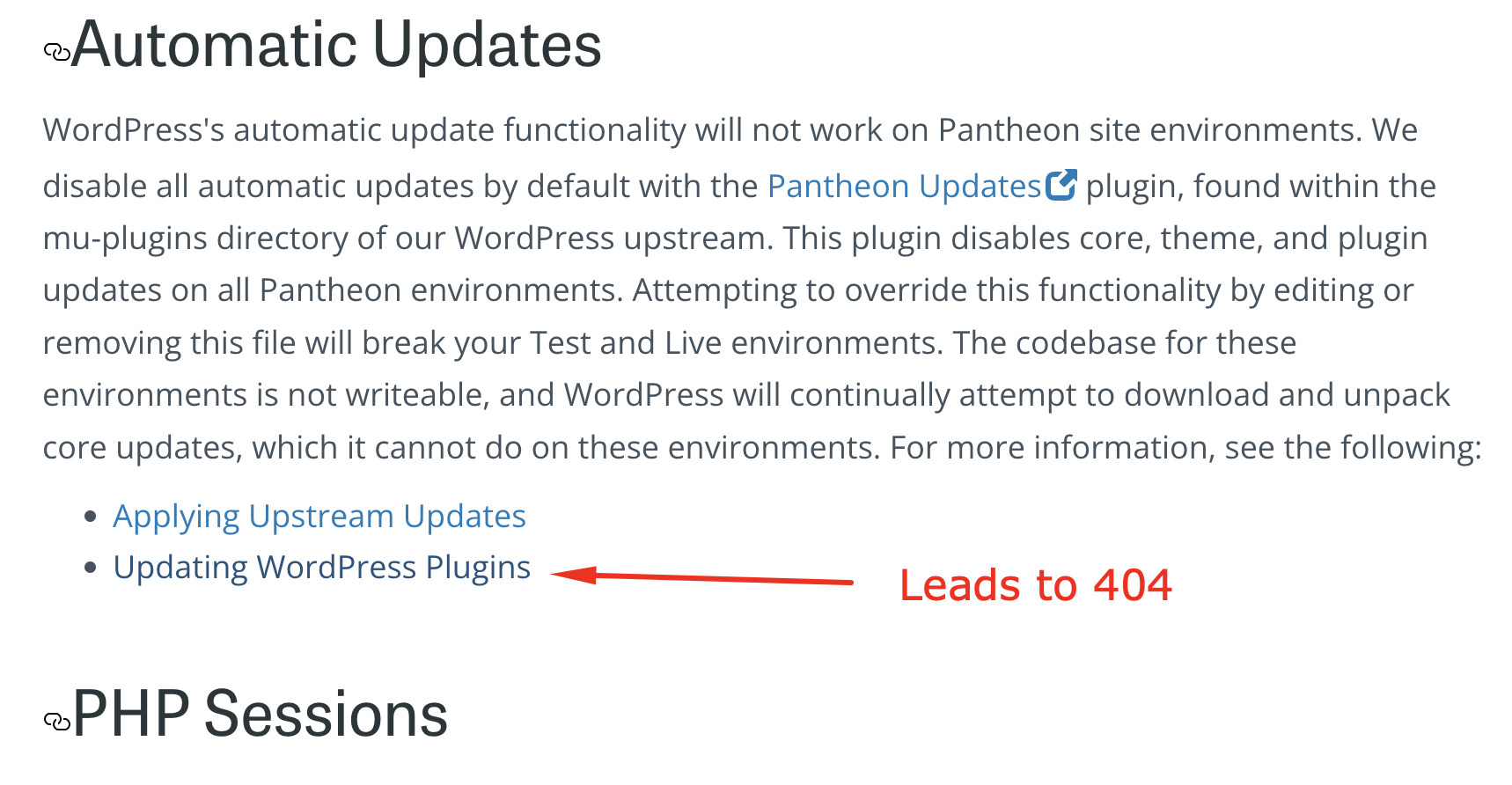 WordPress Known Issues- 404 Link · Issue #8270 · pantheon-systems/documentation · GitHub