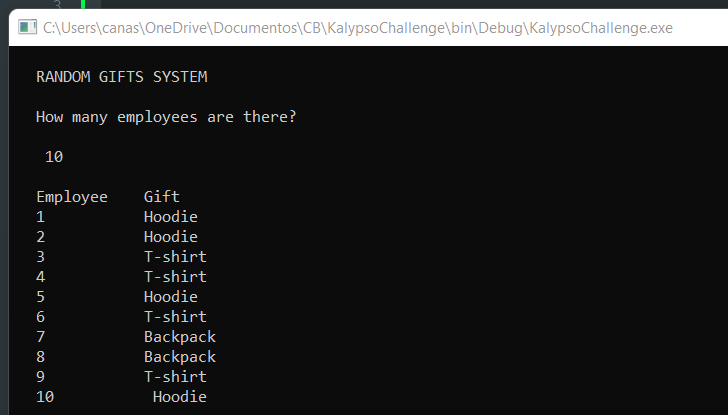 GitHub - sicupath/TechnicalChallenge: System to randomly distribute gifts.