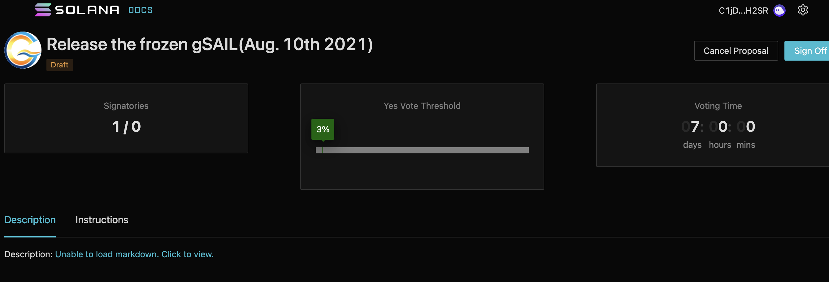 Description of the proposal : Unable to load markdown. Click to view. · Issue #431 · solana-labs ...