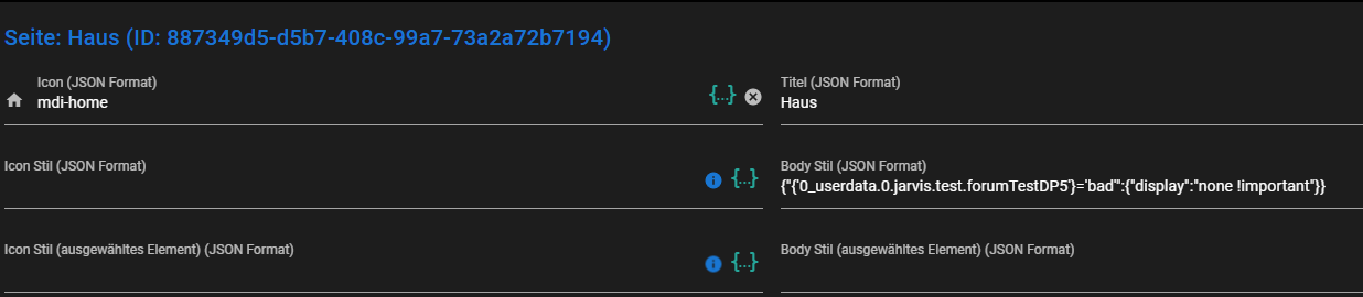 Sind die Seiten und TAB Body Stil JSON nicht bindingfähig? · Zefau ioBroker.jarvis · Discussion ...