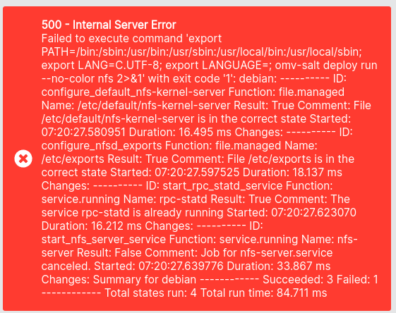 NFS service won't start · Issue #1455 · openmediavault/openmediavault · GitHub