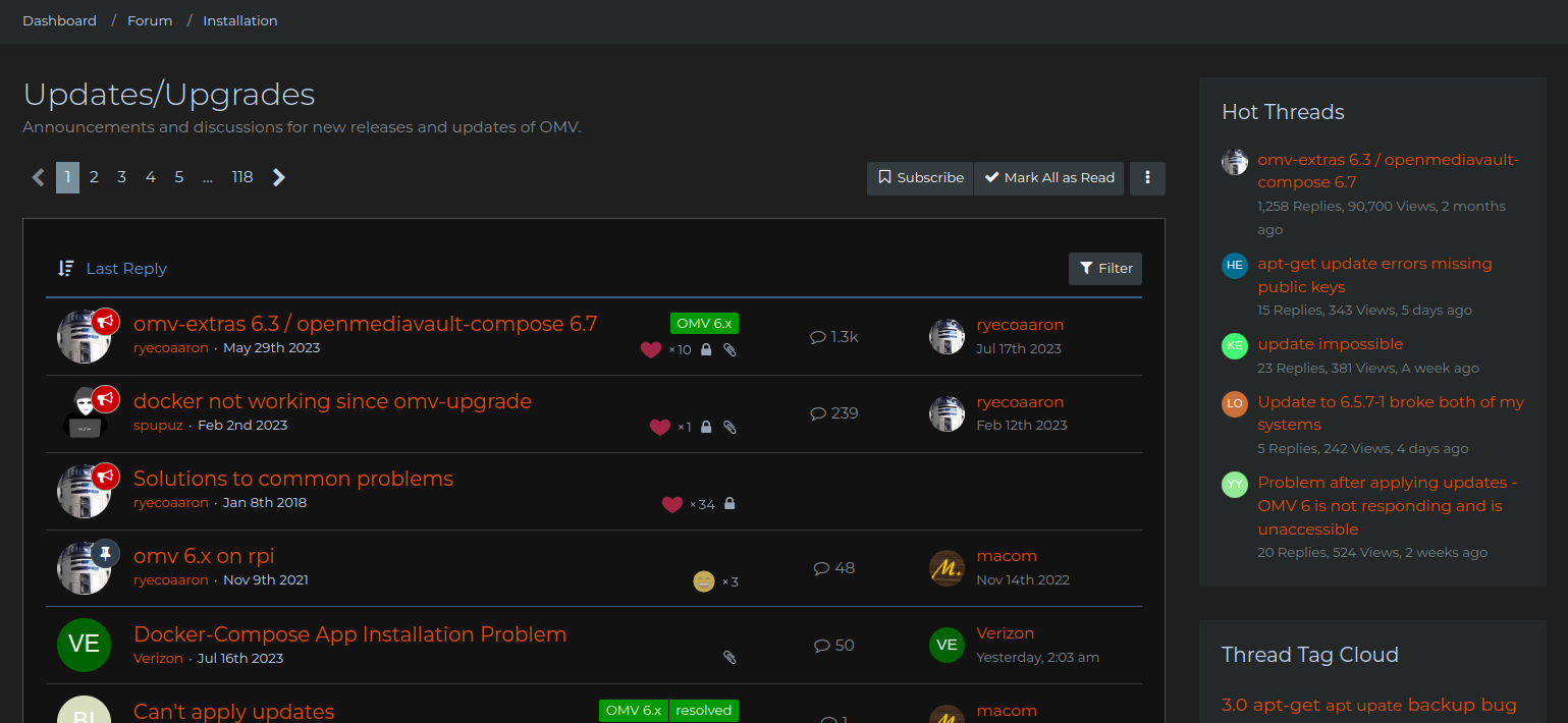 There Doesn T Seem To Be A Way To Open A New Thread On The Forum · Issue 1582 · Openmediavault