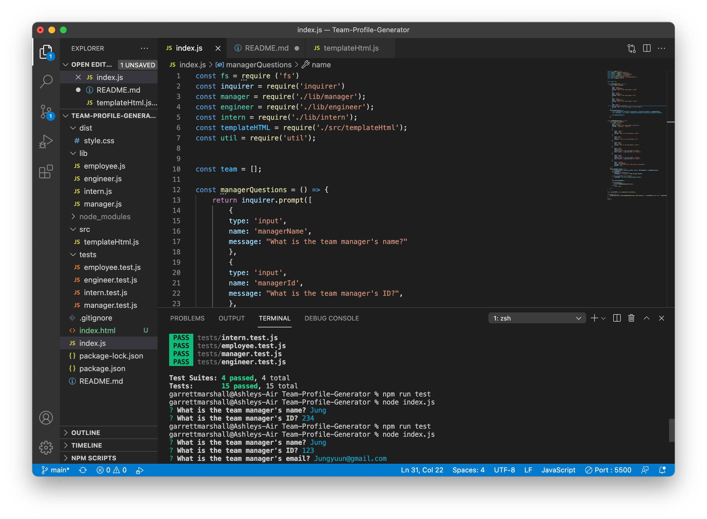 GitHub - GMMarshall27/Team-Profile-Generator