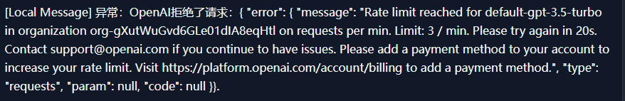 [Local Message] 异常：OpenAI拒绝了请求： · Issue #585 · binary-husky/gpt_academic · GitHub